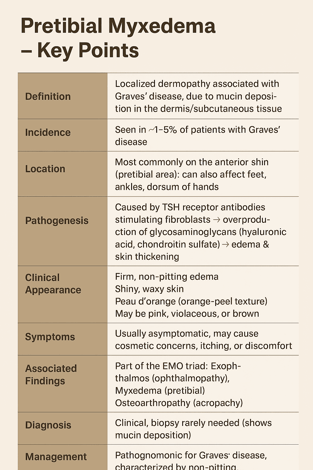 Pretibial myxedema - Medicine Question Bank