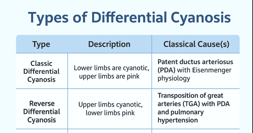 Differential Cyanosis - Medicine Question Bank