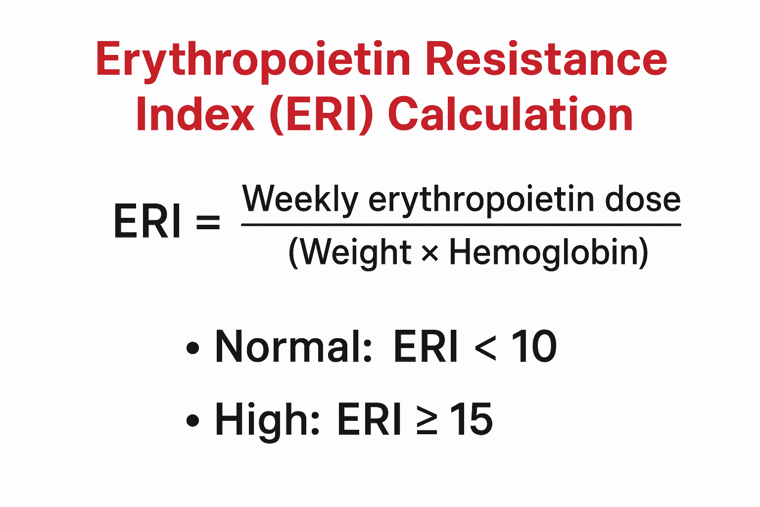 Erythropoietin Resistance index - Medicine Question Bank