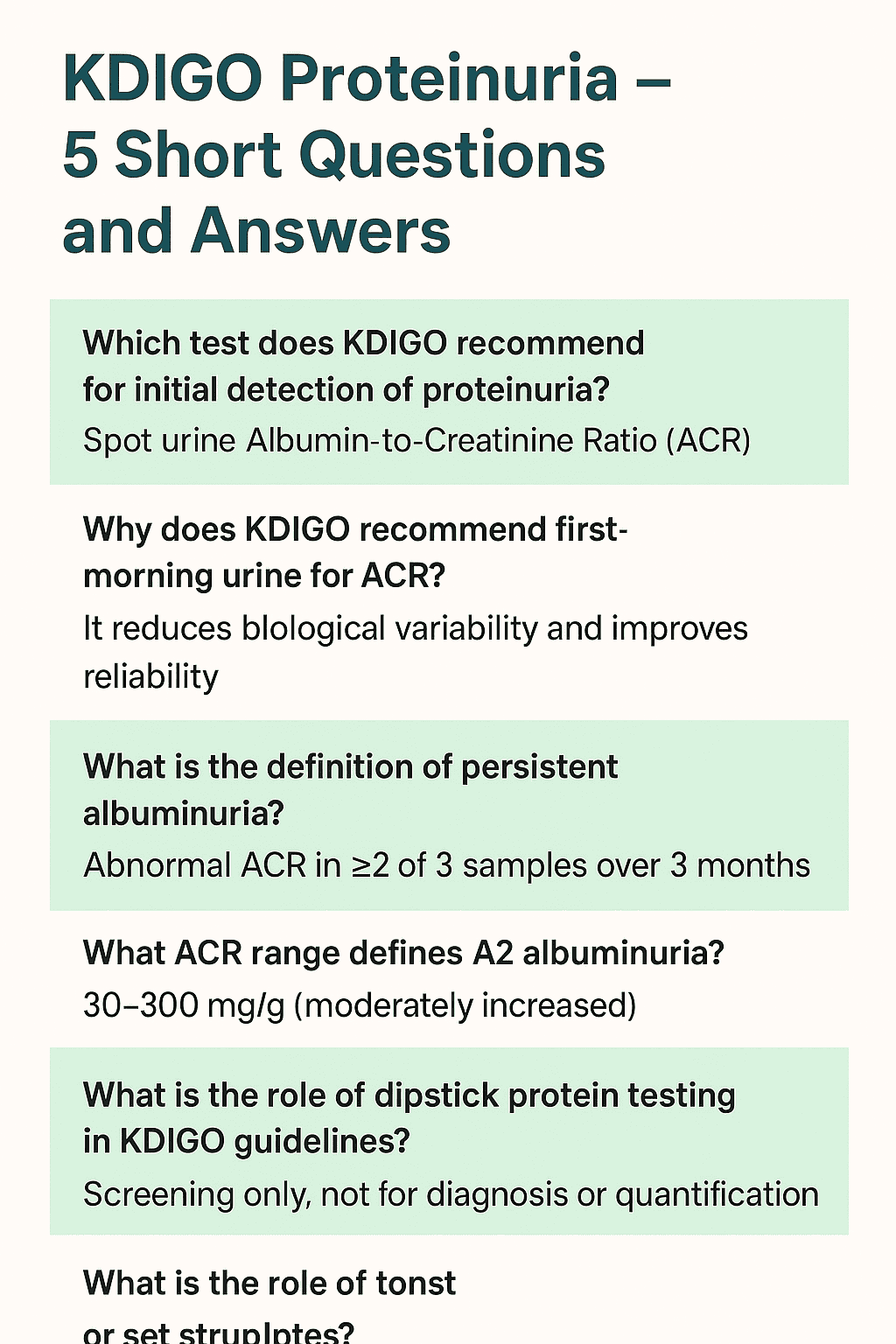 KDIGO Guidelines — How to Assess Proteinuria - Medicine Question Bank