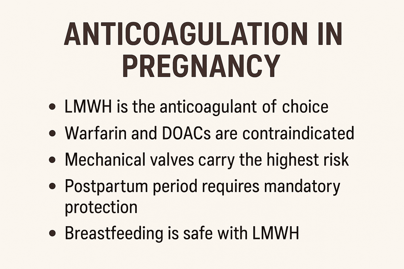 Anticoagulation in pregnancy - Medicine Question Bank